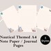 Nautical Themed A4 Note Paper Pages, Note Paper for Letter Writing ...