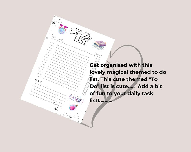 Magical Themed to Do List, Printable Daily Planner With Magical Theme ...