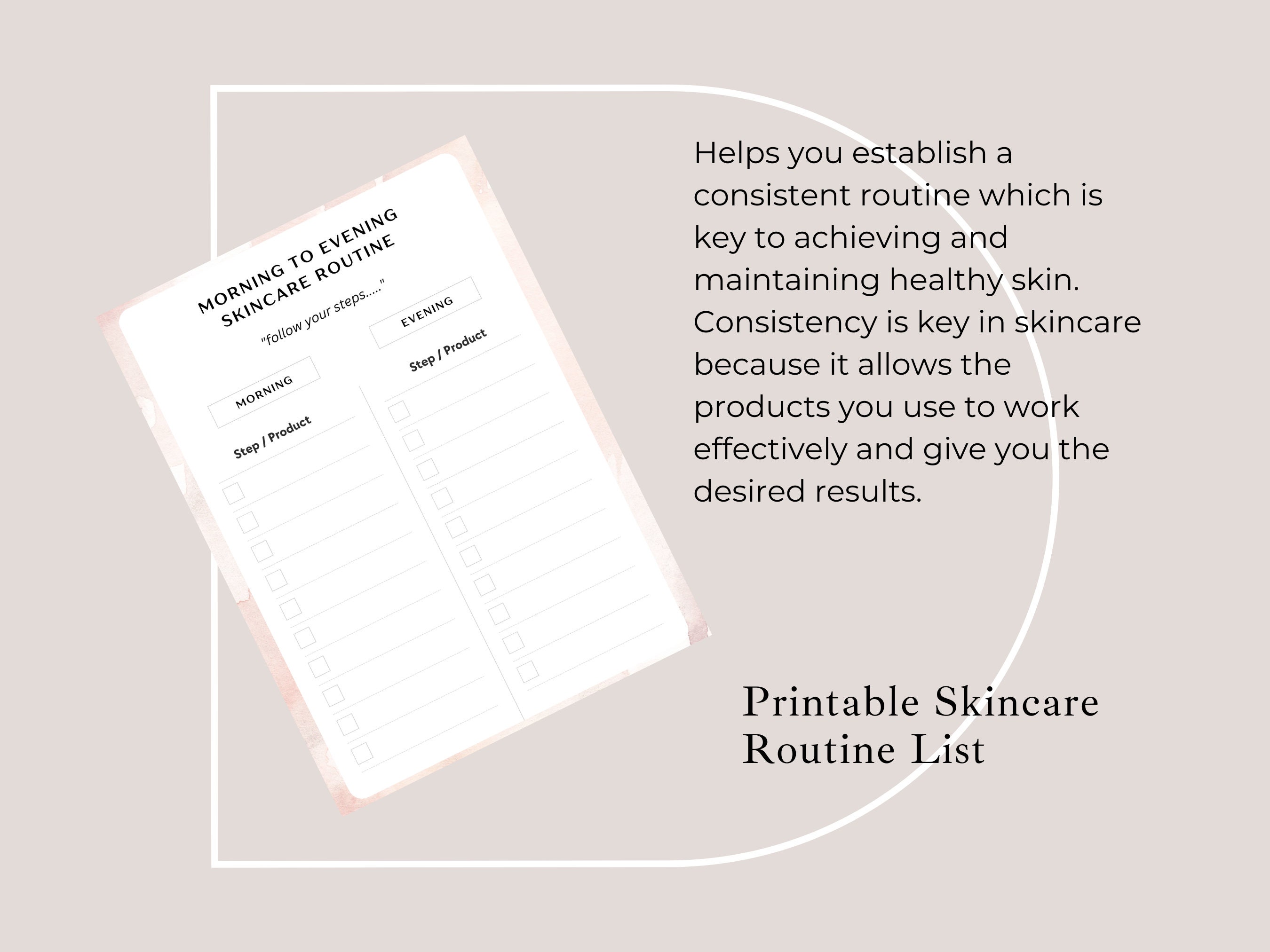 Printable Skincare Routine Tracker, Skincare Routine Planner Printable ...