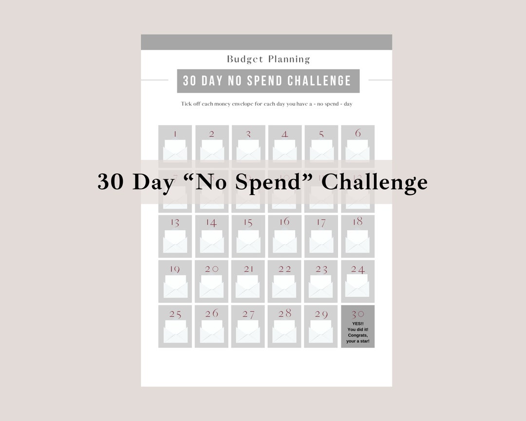 30 Day No Spend Challenge, Mini No Spend Challenge, Monthly No Spend ...