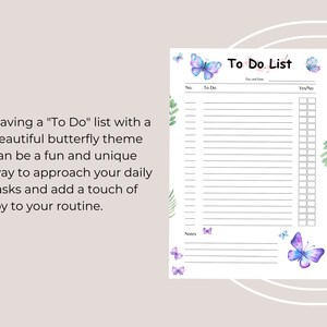 To Do List With Butterfly Theme, Butterfly to Do List, Pretty Butterfly ...