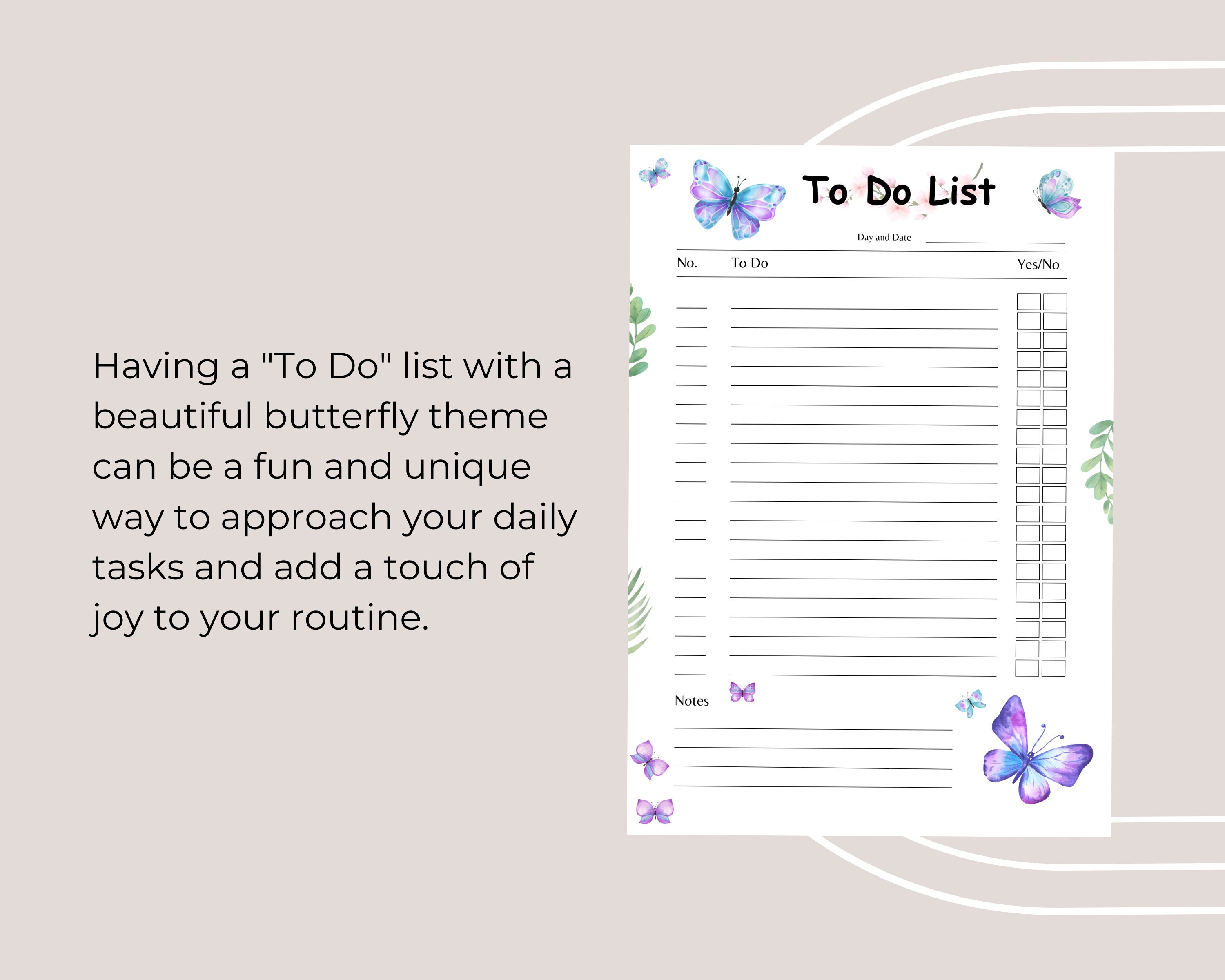 To Do List With Butterfly Theme, Butterfly to Do List, Pretty Butterfly ...