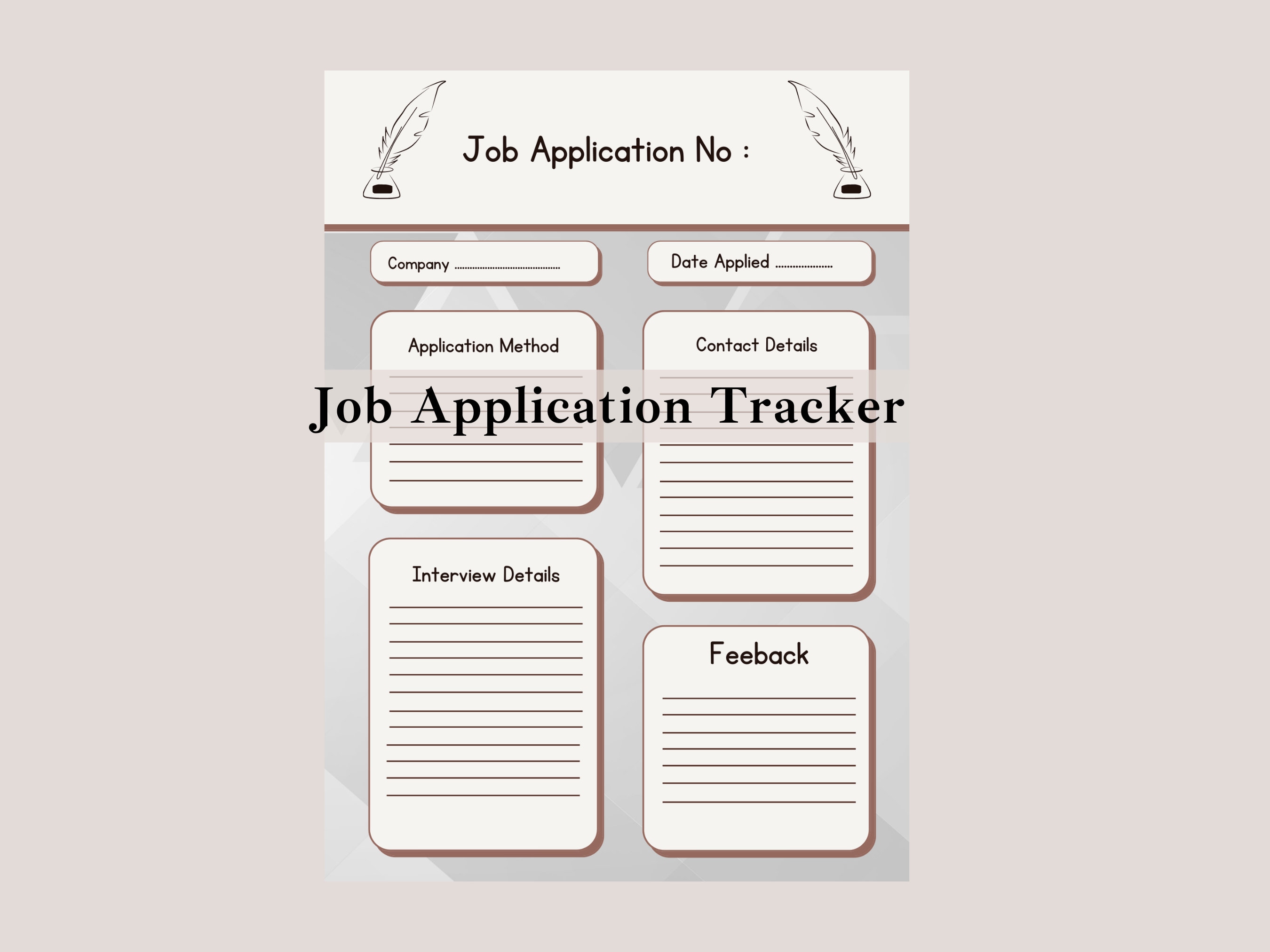 Job Search Planner and Tracker, Printable Job Search Planner, Job ...
