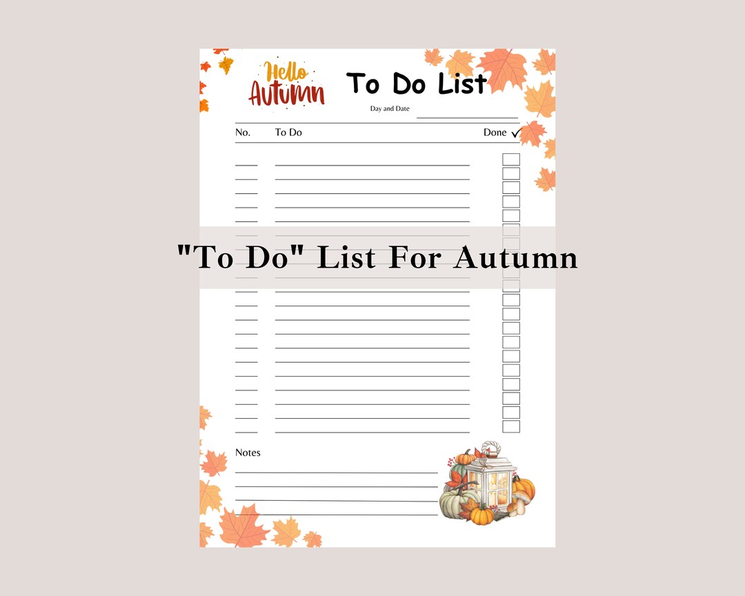 Printable to Do List for Autumn, Printable Bucket List for Autumn ...