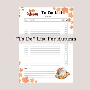 Printable to Do List for Autumn, Printable Bucket List for Autumn ...