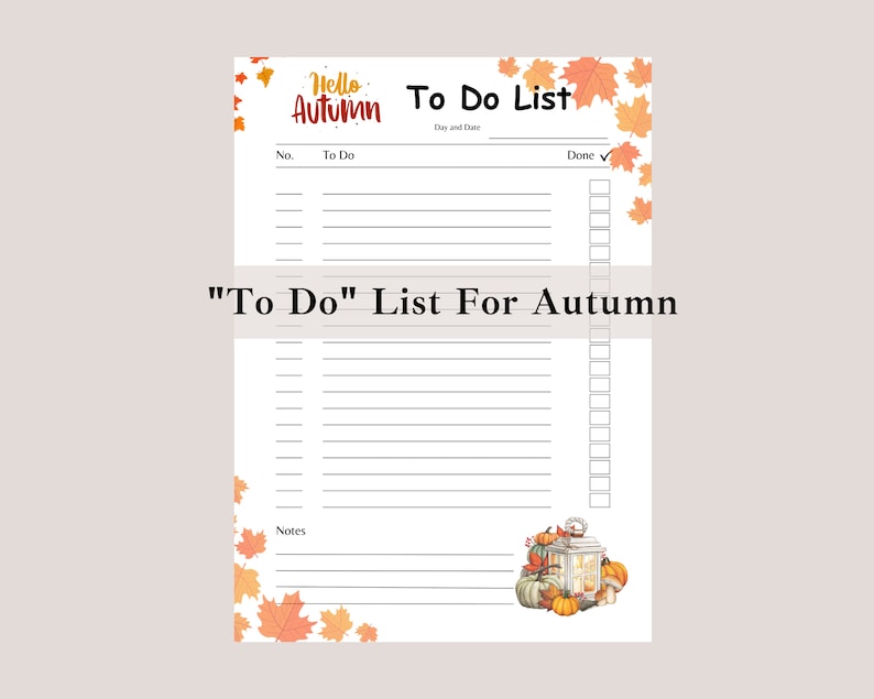 Printable to Do List for Autumn, Printable Bucket List for Autumn ...