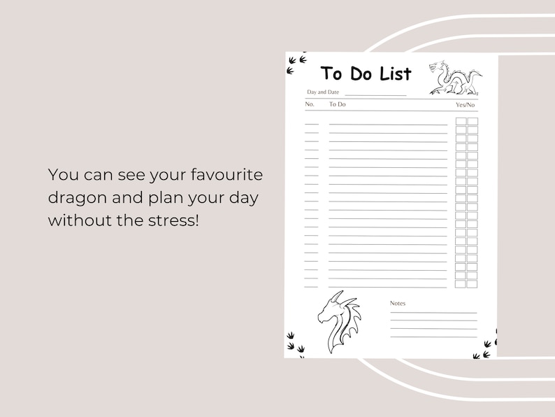 Dragon Themed to Do List, Printable Dragon Themed Planner, Dragon ...
