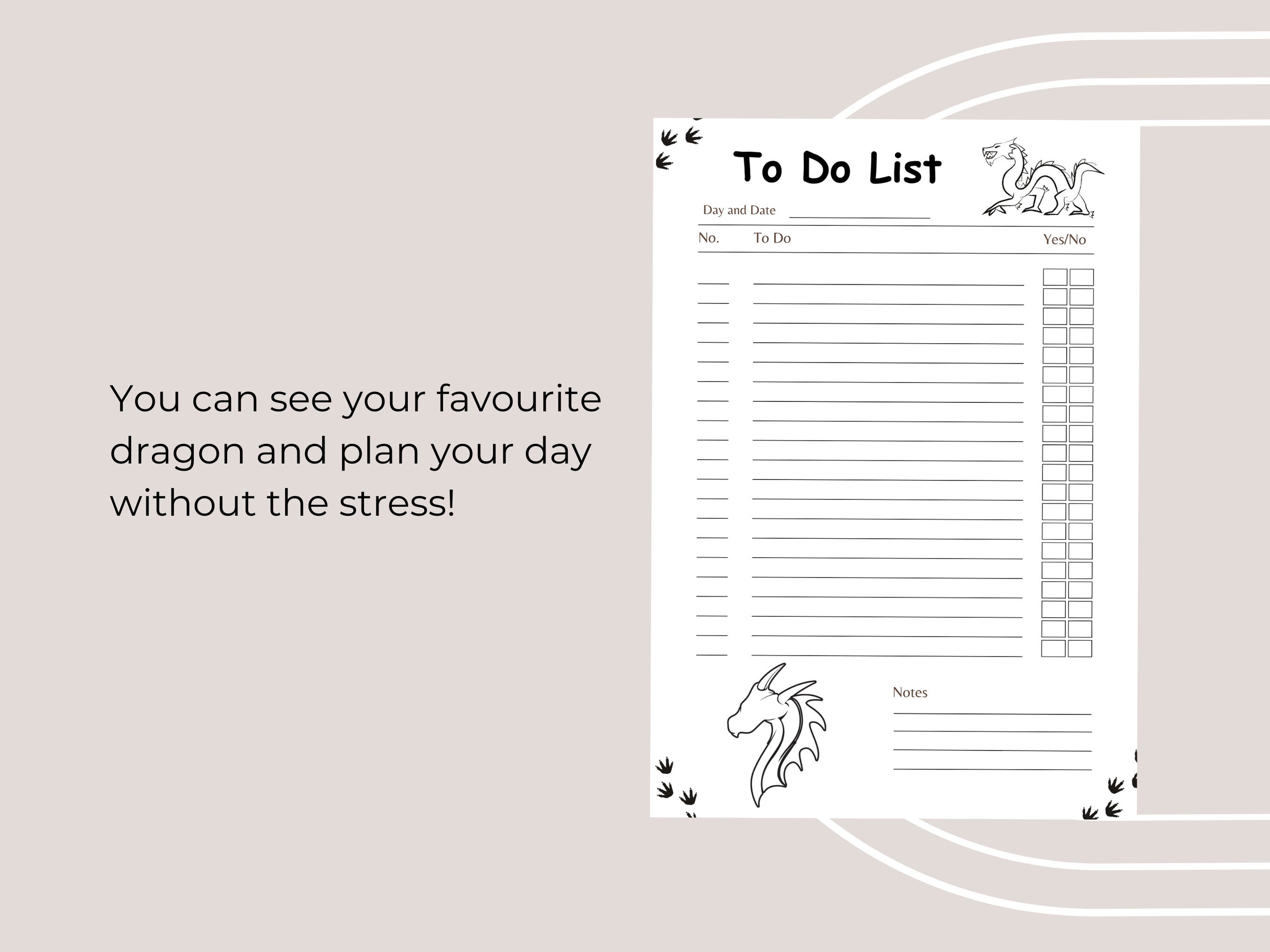 Dragon Themed to Do List, Printable Dragon Themed Planner, Dragon ...
