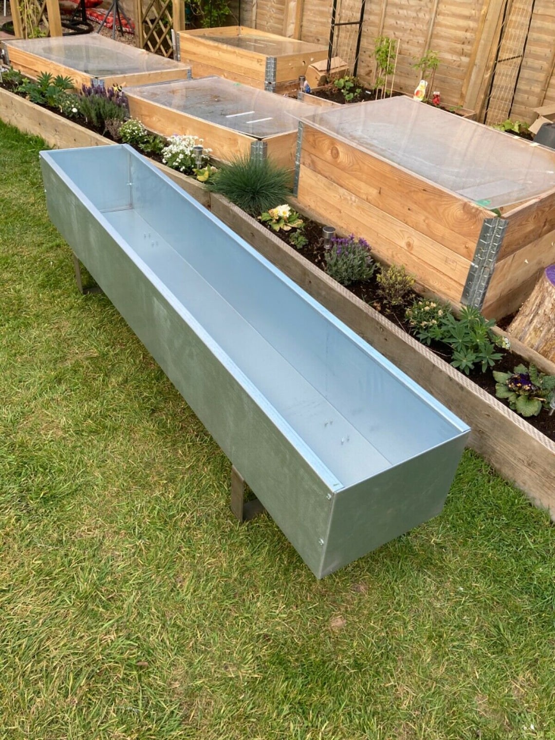 Large Galvanised Trough 2000mm With No Legs / Garden Planter / | Etsy UK