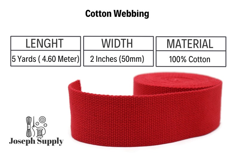 2 Inch 50mm Cotton Webbing, 50 Colors, 50mm Heavy Duty Colored Cotton ...