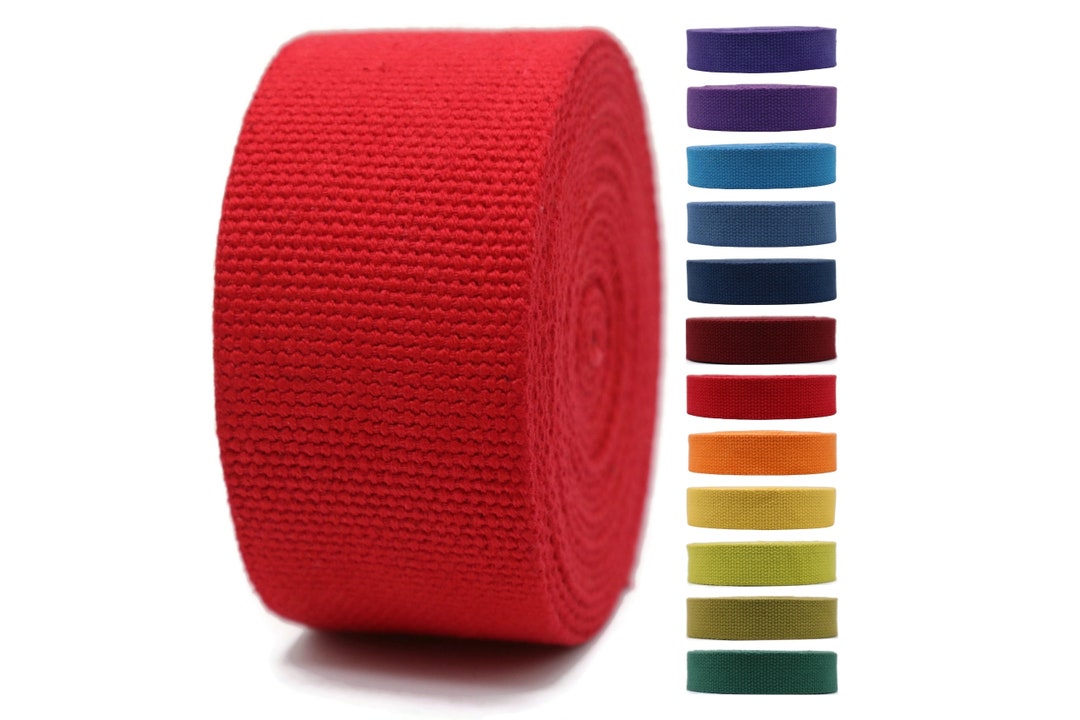 2 Inch 50mm Cotton Webbing, 50 Colors, 50mm Heavy Duty Colored Cotton ...