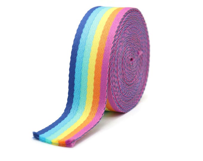 1 1/2 Inches Nylon Webbing, 40 Mm Heavy Duty Rainbow Polyester Canvas ...