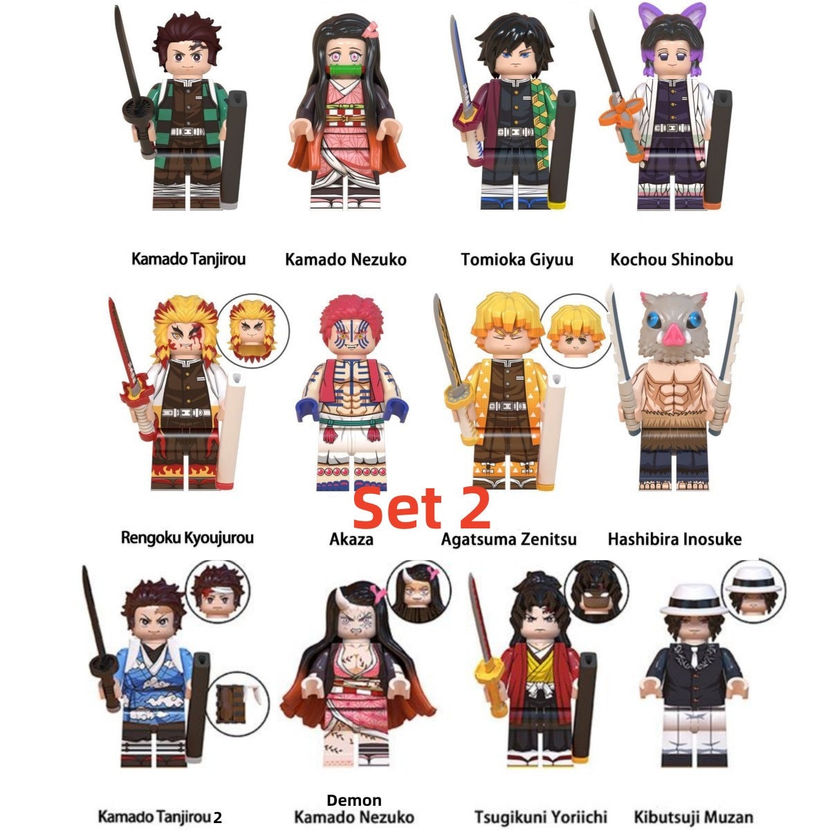 Demon Slayer Minifigures Anime Characters - Etsy Australia