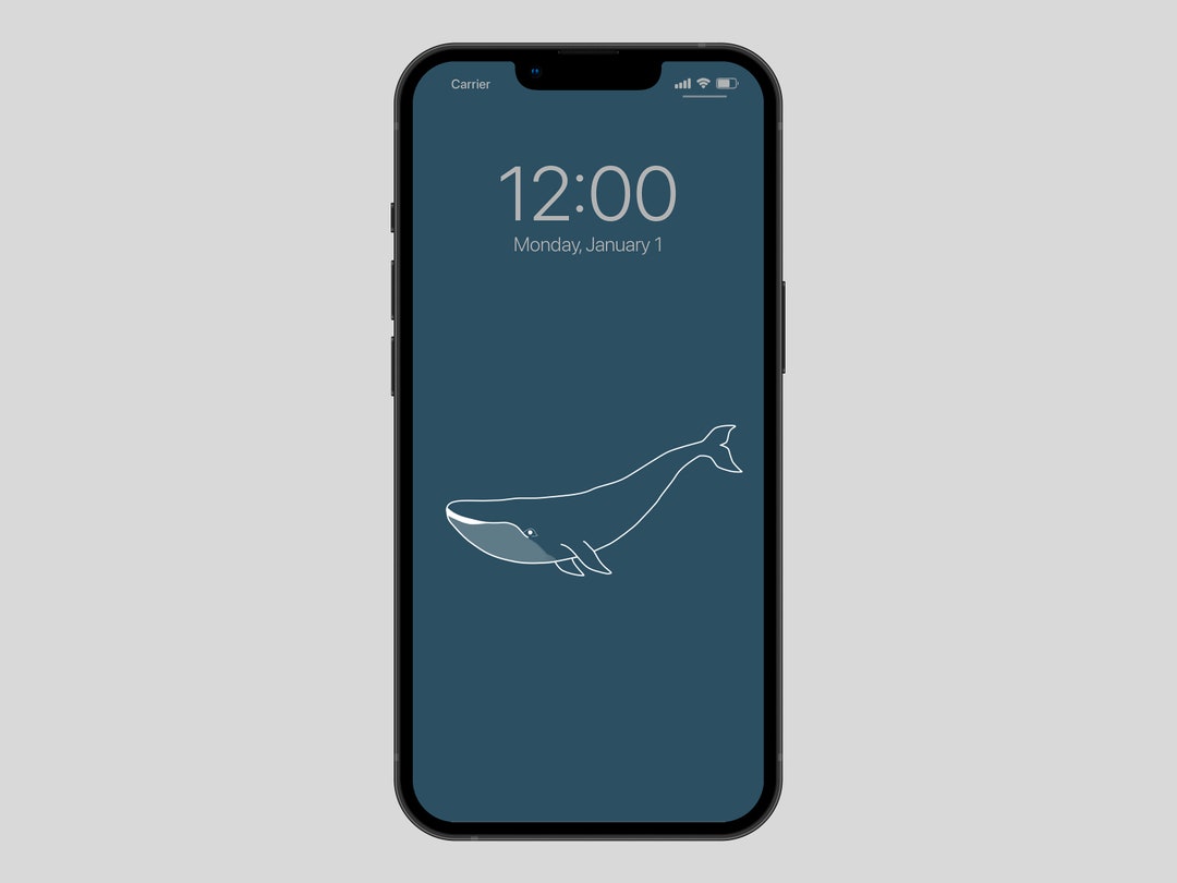Whale Phone Wallpaper, Hand Drawn Whale Wallpaper, Minimalistic ...