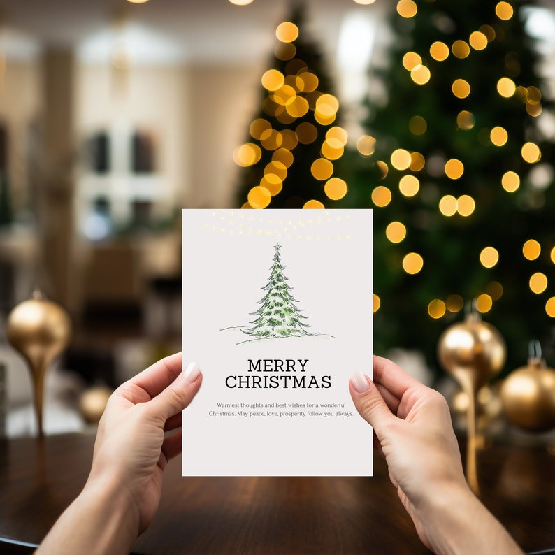 Editable Christmas Card Template - Customizable Holiday Greeting Card ...