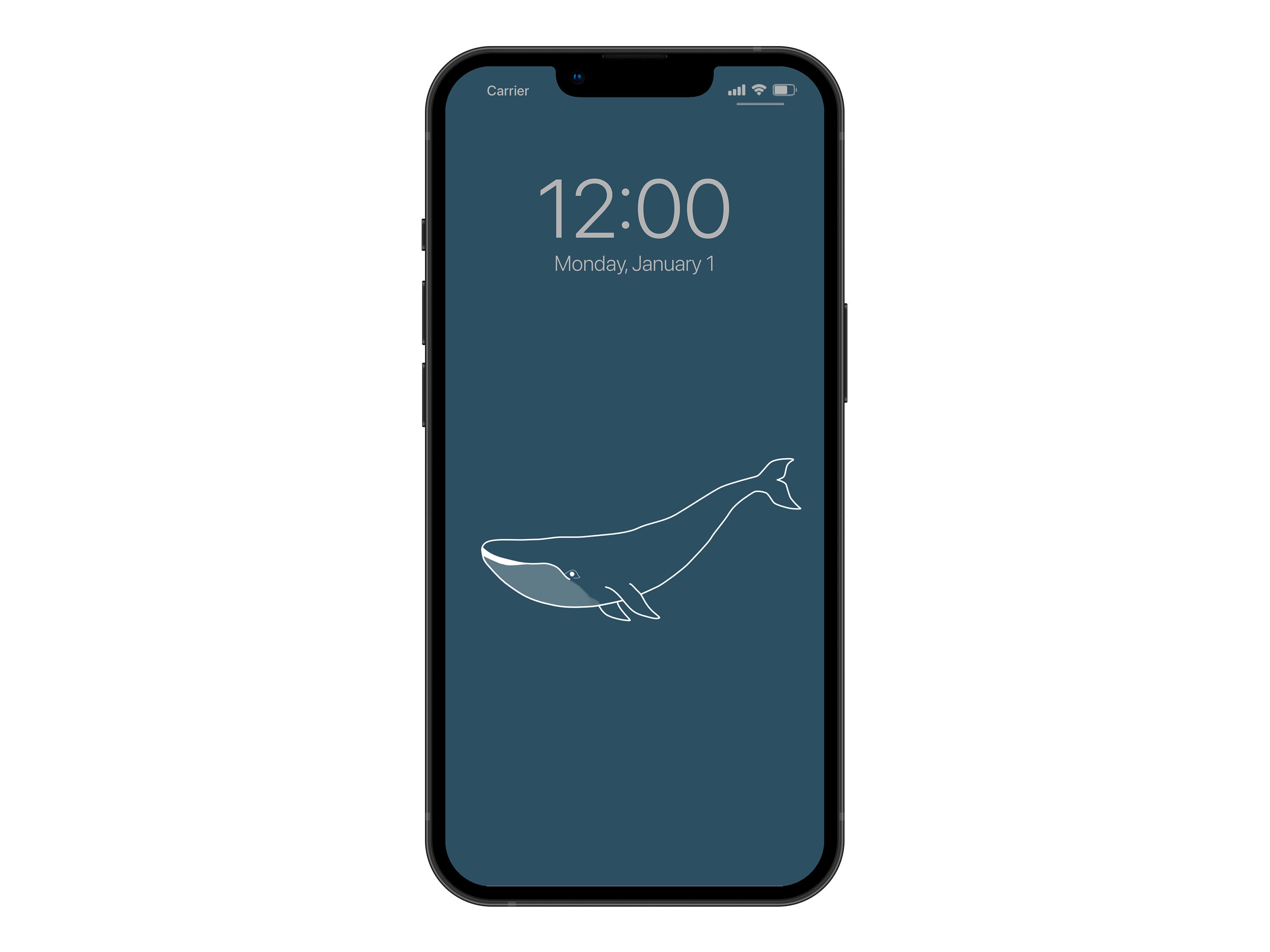 Whale Phone Wallpaper, Hand Drawn Whale Wallpaper, Minimalistic ...