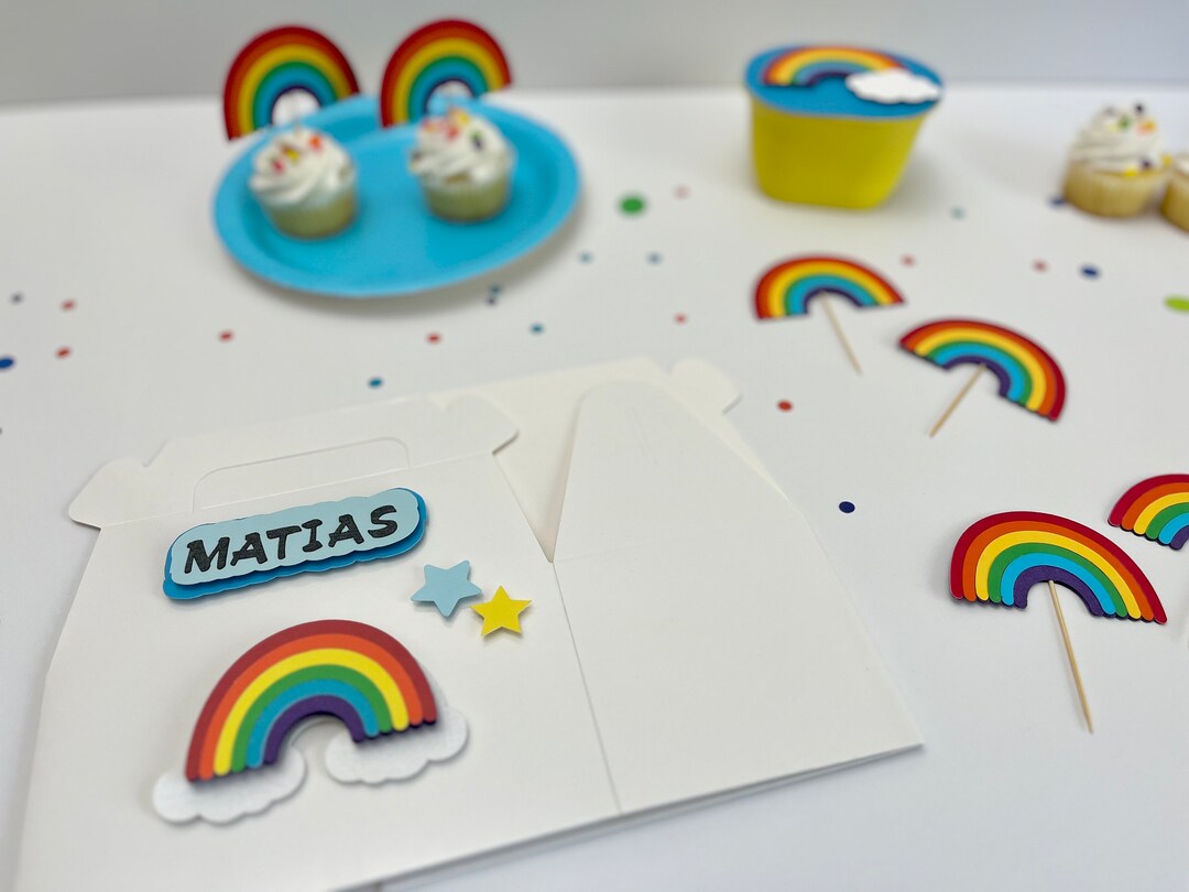 Rainbow Favor Box Rainbow Party Decoration Custom Candy Box Baby Shower ...