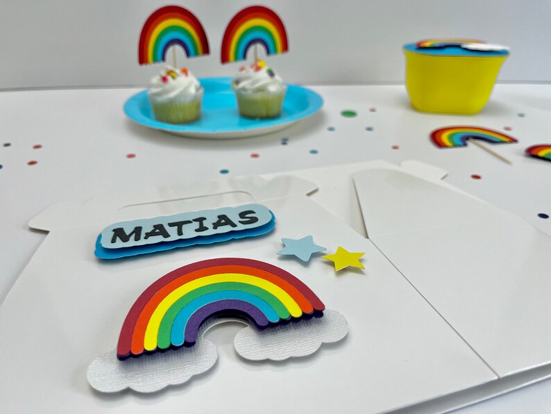 Rainbow Favor Box Rainbow Party Decoration Custom Candy Box Baby Shower ...