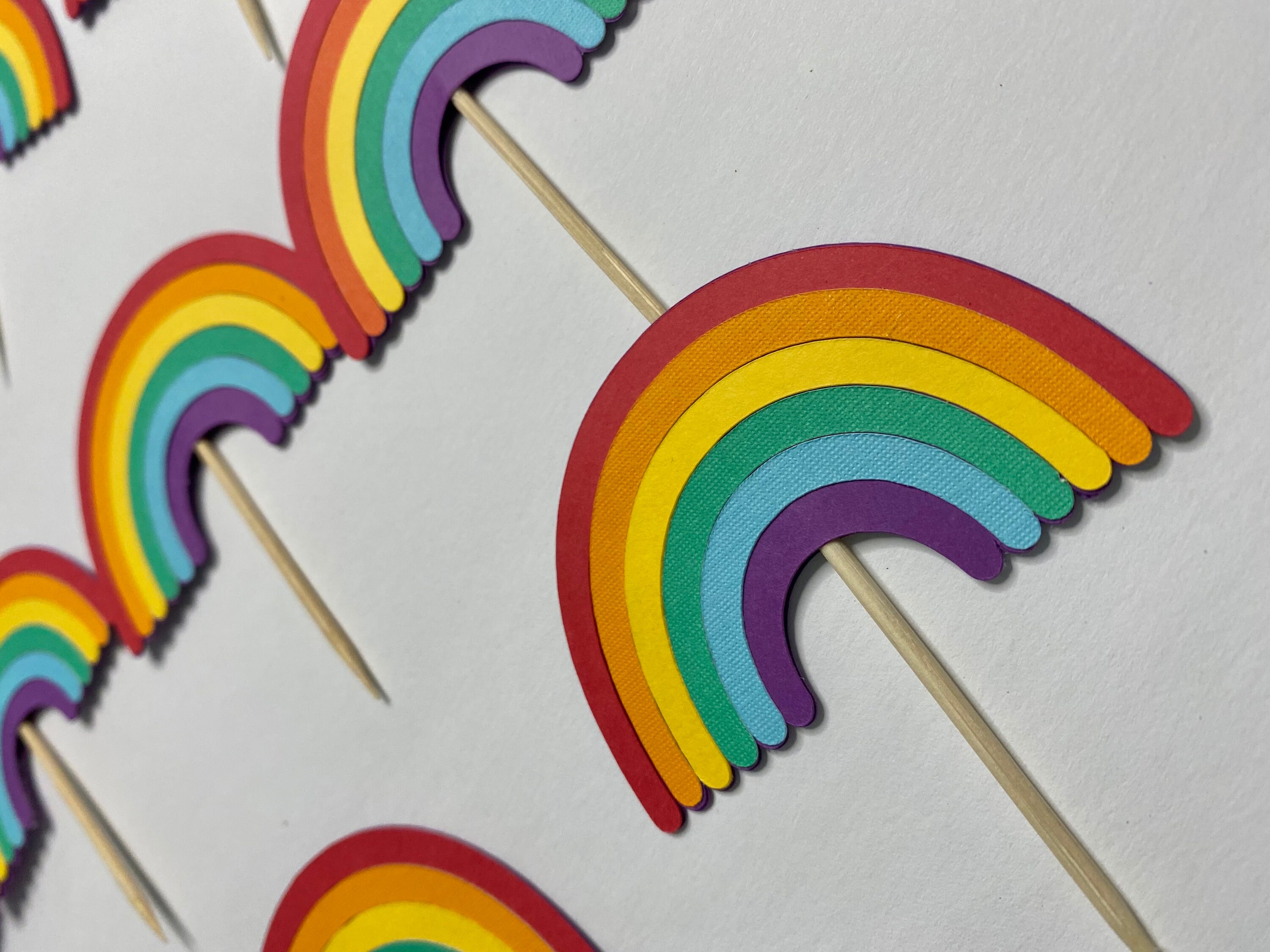 Rainbow Cupcake Topper Rainbow Party Decoration Custom Cupcake Topper ...