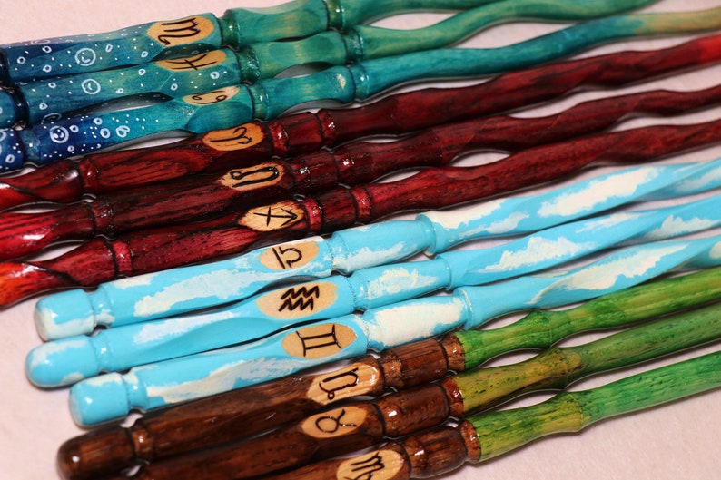 Zodiac Astrological Sign Magic Wands - Etsy