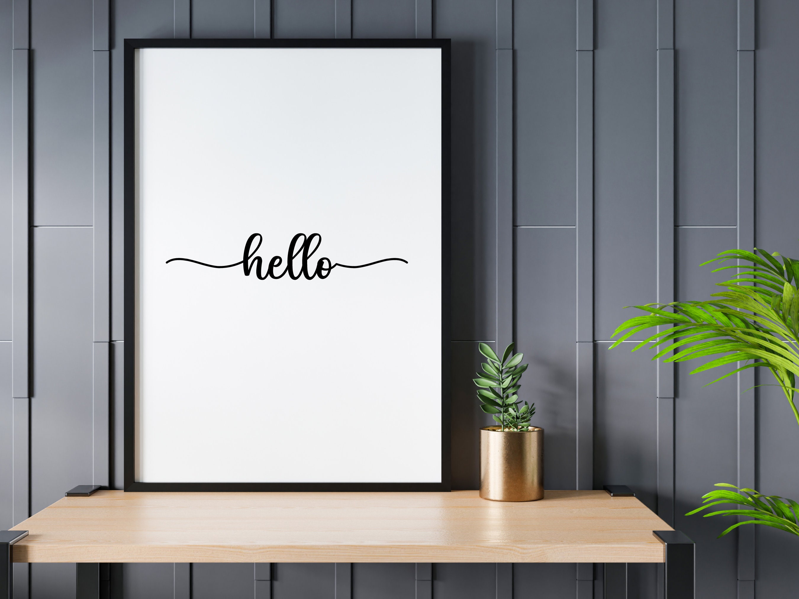 Hello Hand Lettered Cursive Font SVG Hello Svg Hello Sign Png Doorsign ...