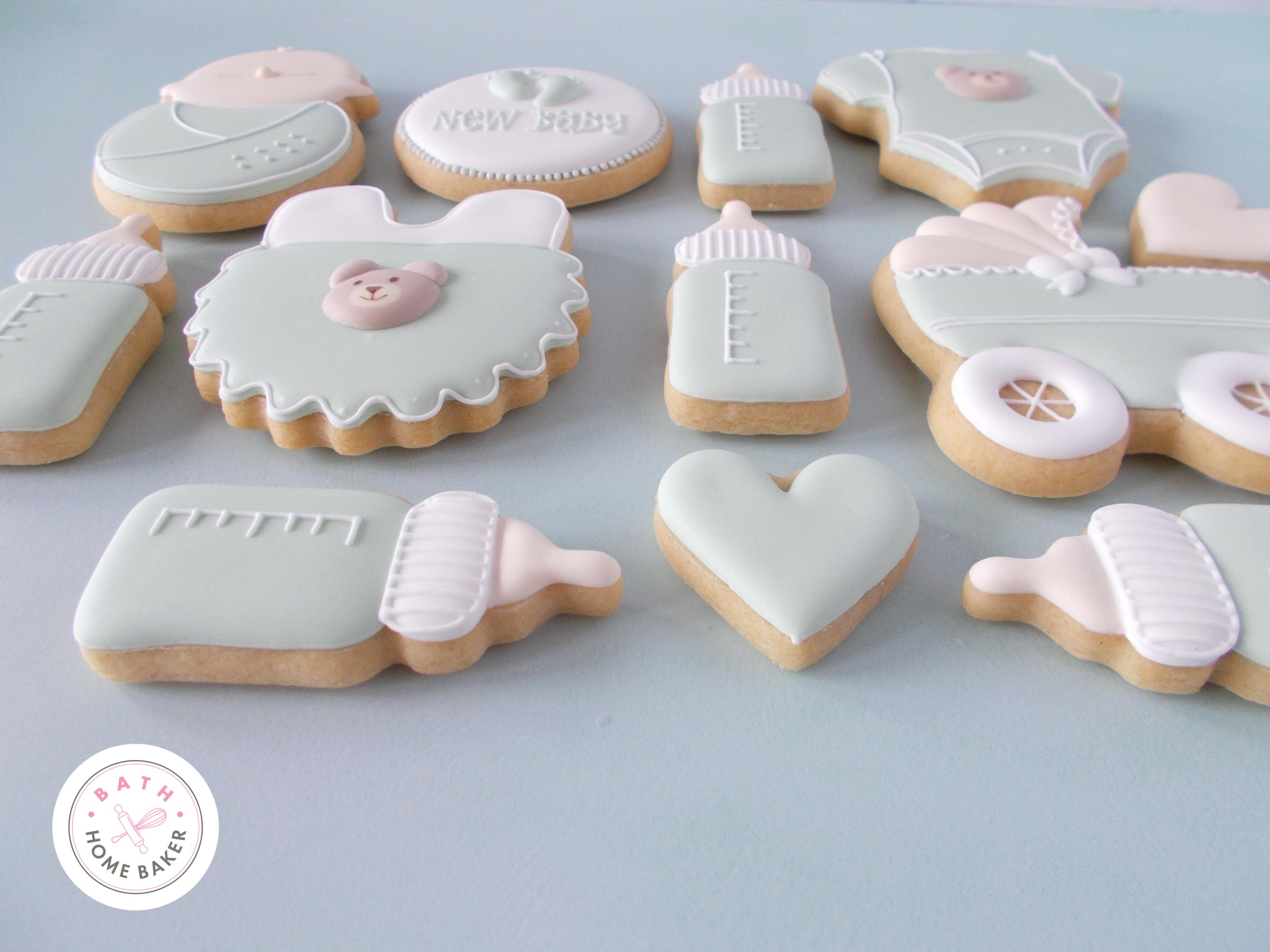 Personalised New Baby Iced Biscuits, Set of 12 Baby Shower Biscuits ...