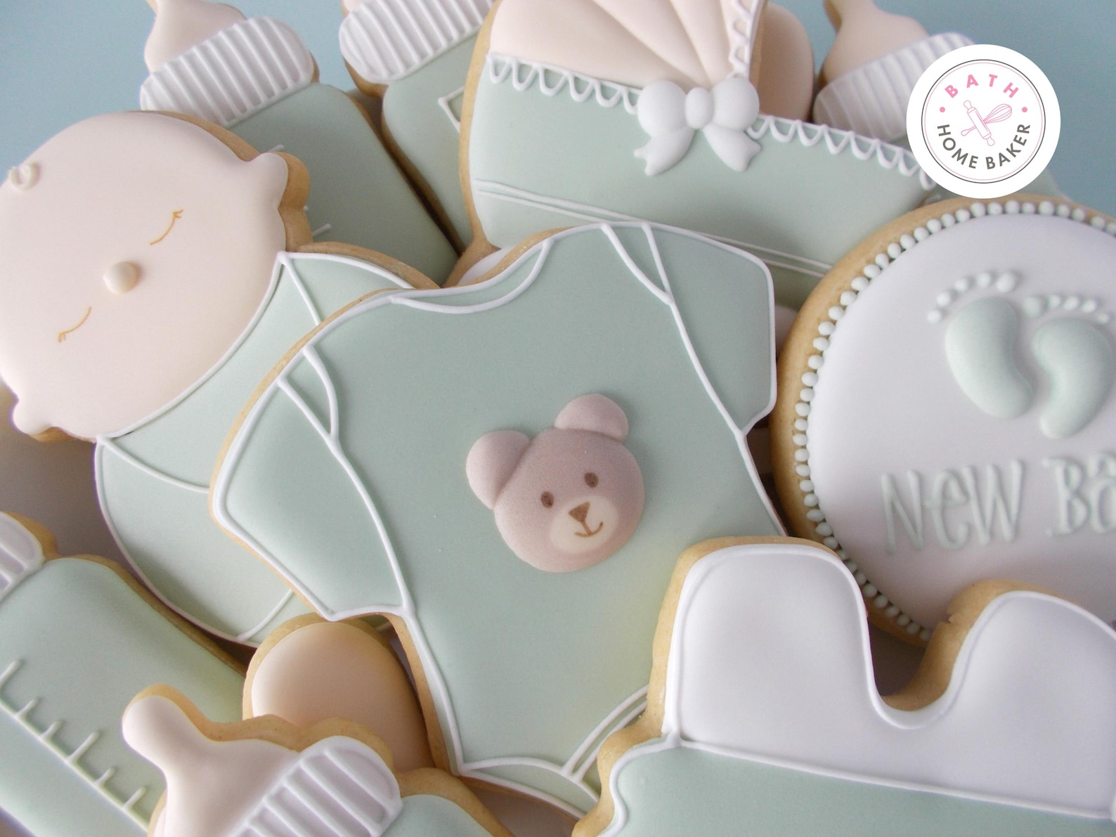 Personalised New Baby Iced Biscuits, Set of 12 Baby Shower Biscuits ...