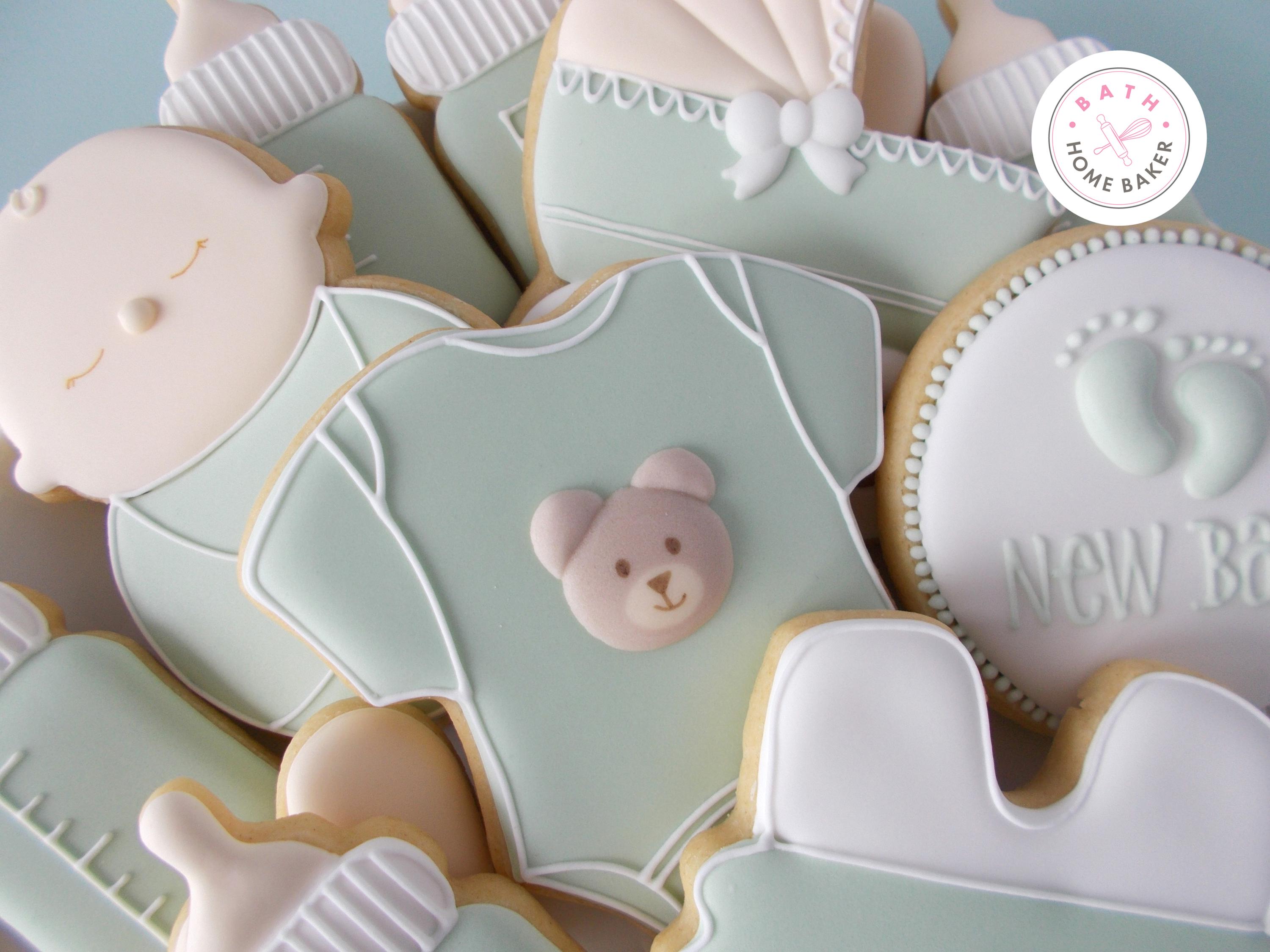 Personalised New Baby Iced Biscuits, Set of 12 Baby Shower Biscuits ...