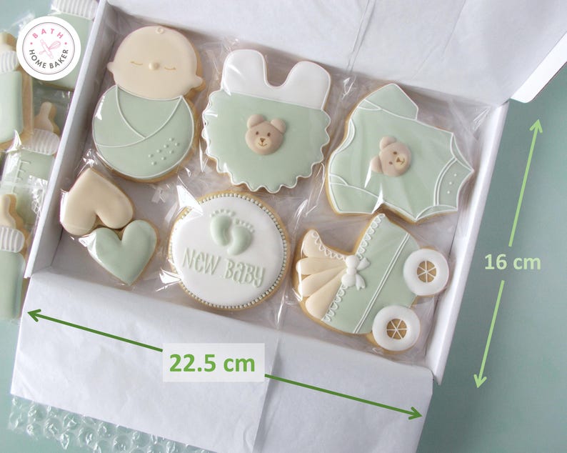 Personalised New Baby Iced Biscuits, Set of 12 Baby Shower Biscuits ...