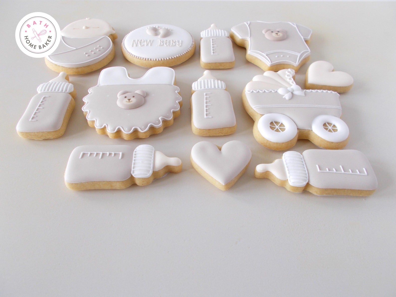 Personalised New Baby Iced Biscuits, Set of 12 Baby Shower Biscuits ...