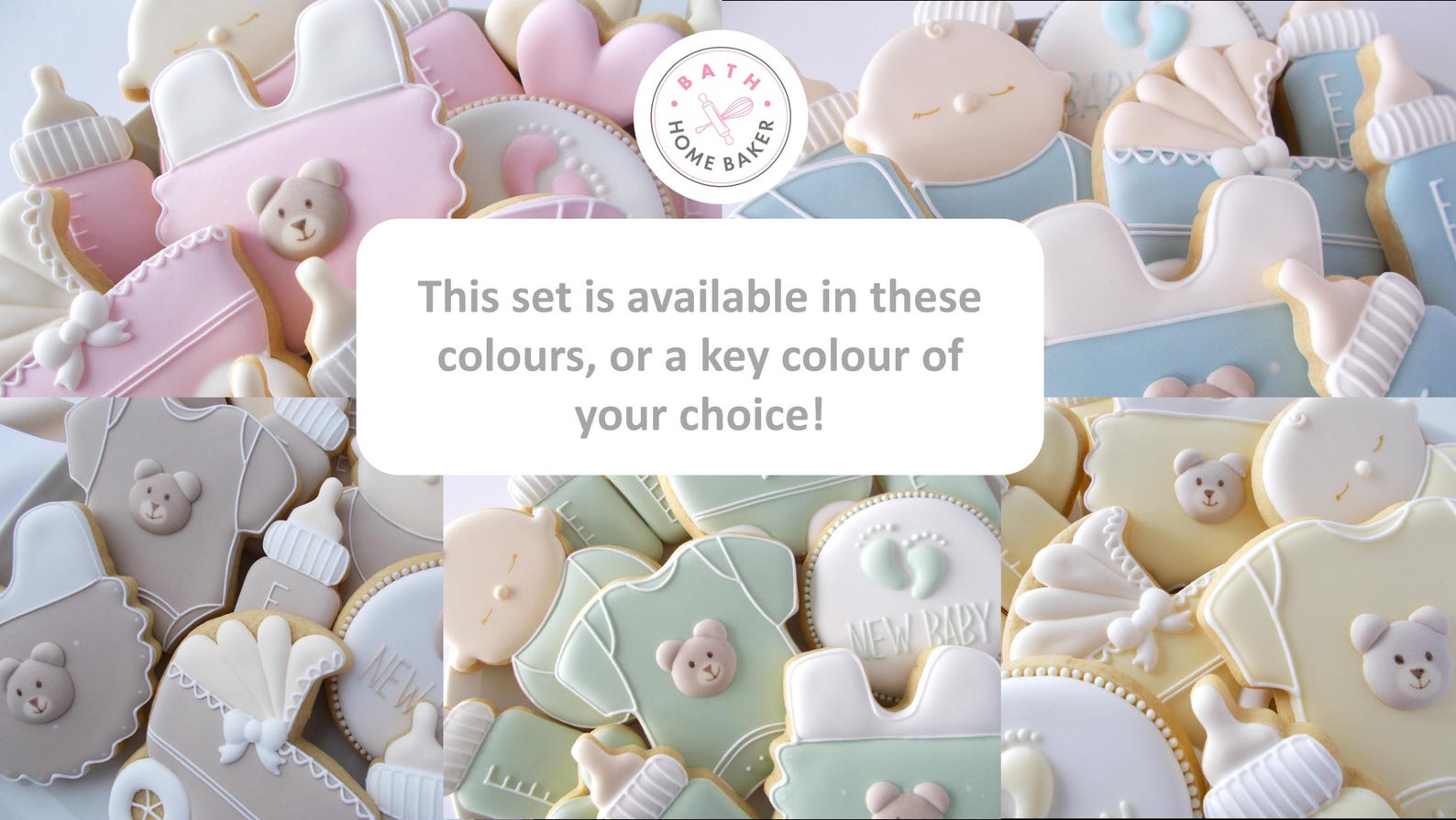 Personalised New Baby Iced Biscuits, Set of 12 Baby Shower Biscuits ...