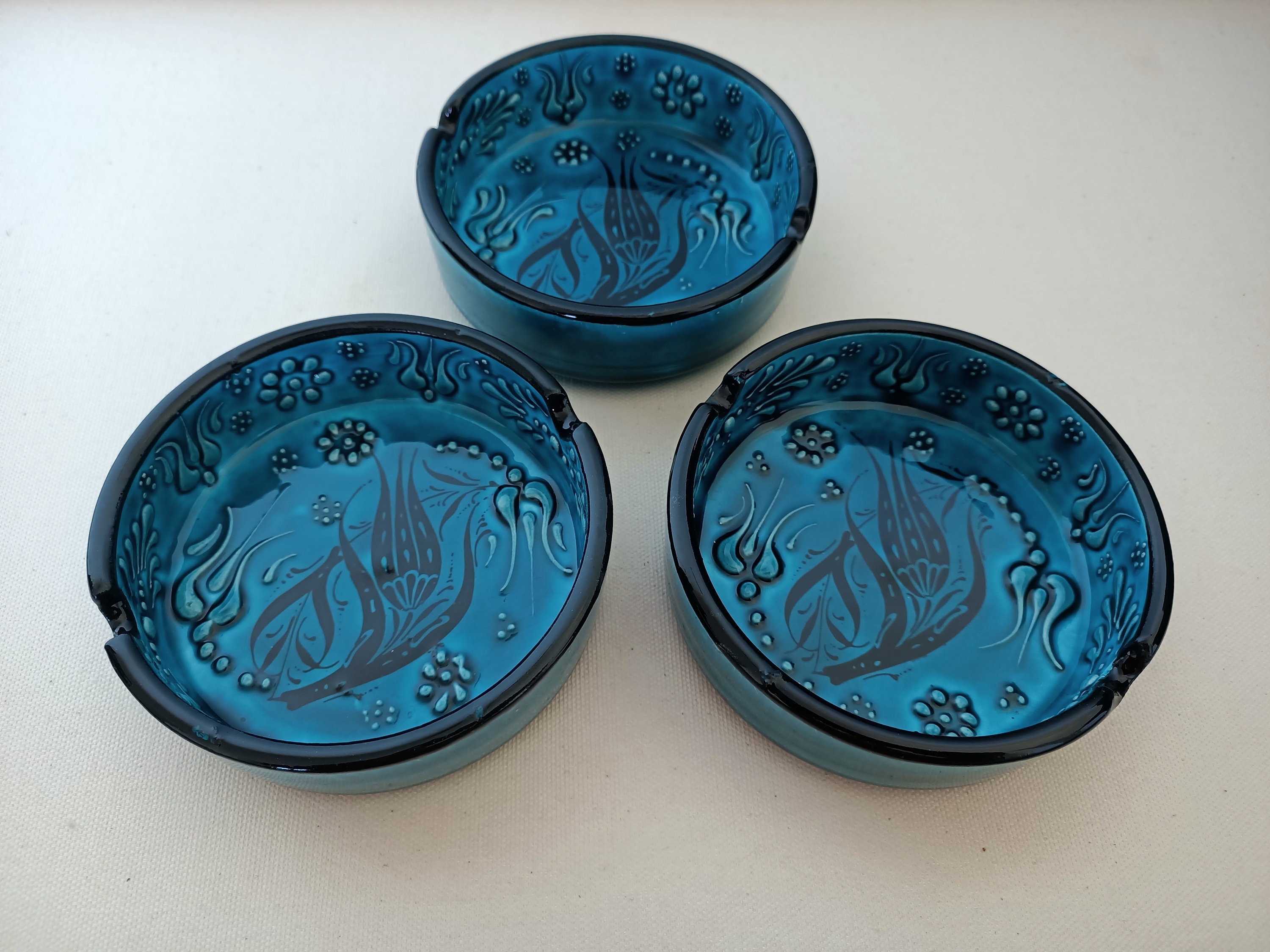 Handmade Tile Ashtray, Special Handmade, Set of 3 Ashtray, 3 Small ...
