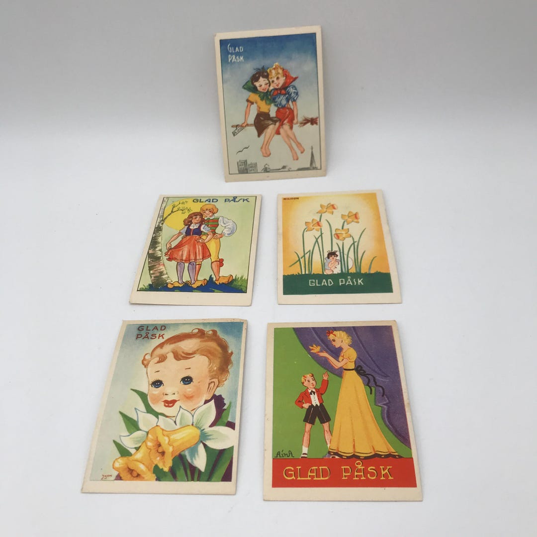 Small Old Easter Cards From Sweden / Vintage - Etsy