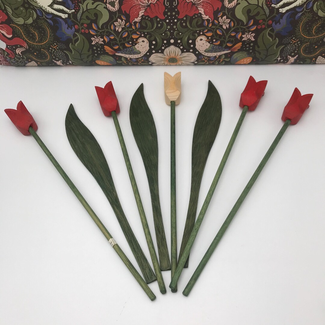 Wooden Tulips From Sweden / Vintage - Etsy