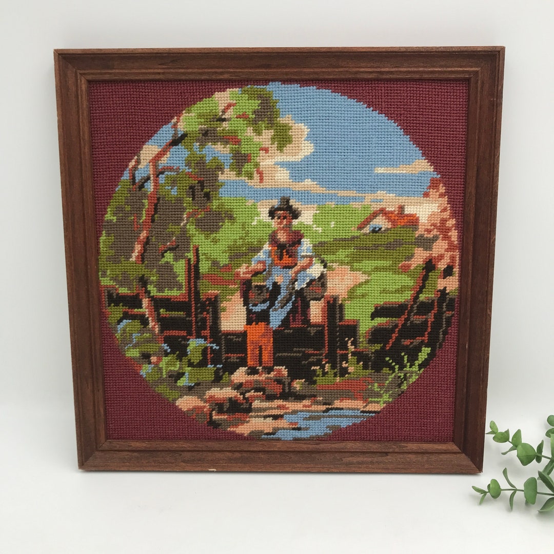 Hand Embroidered Tapestry With Frame, Sweden - Etsy