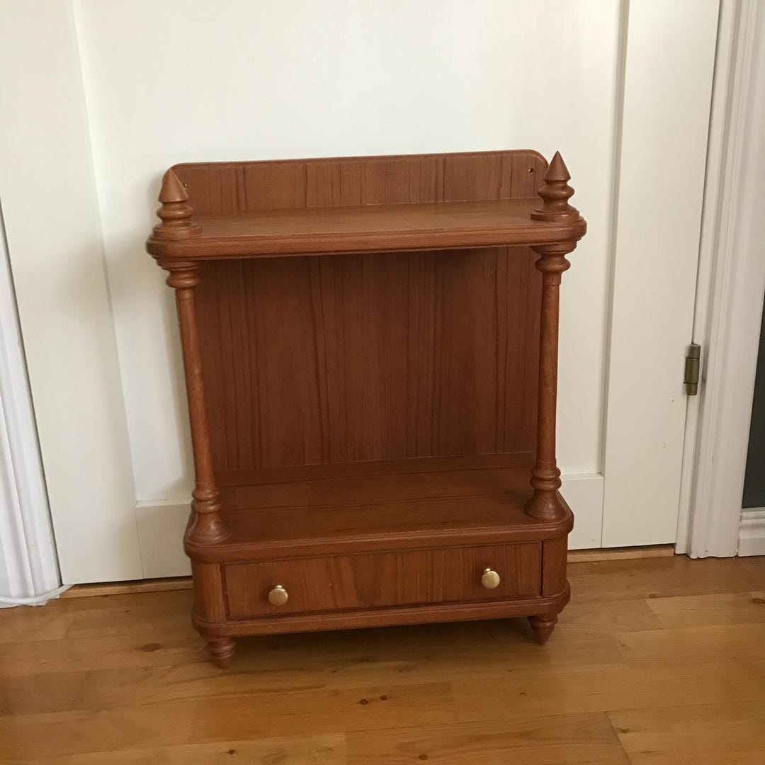Nice Small Wooden Wall Shelf With Drawer / Vintage - Etsy