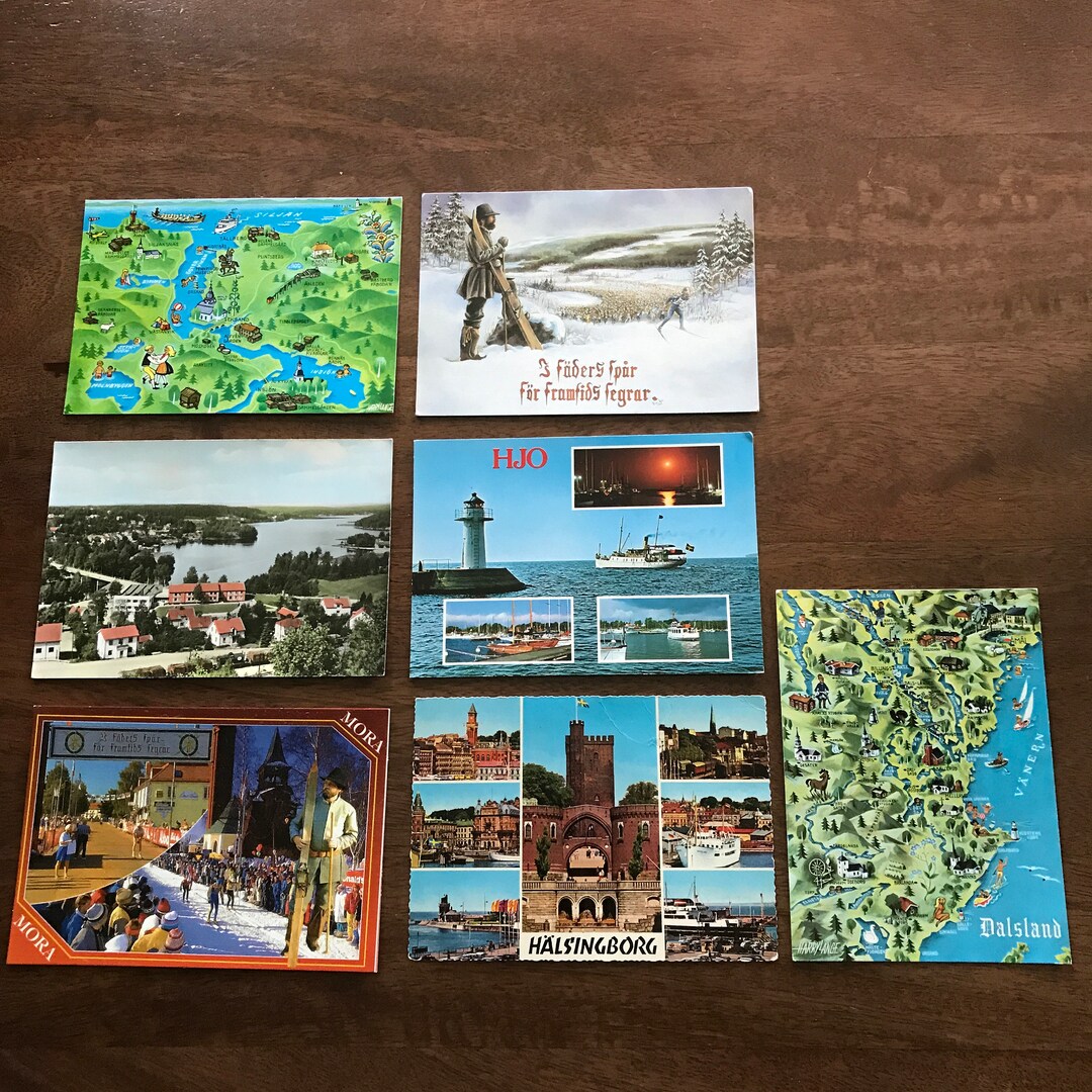 7 Postcards With Swedish Motifs / Vintage - Etsy