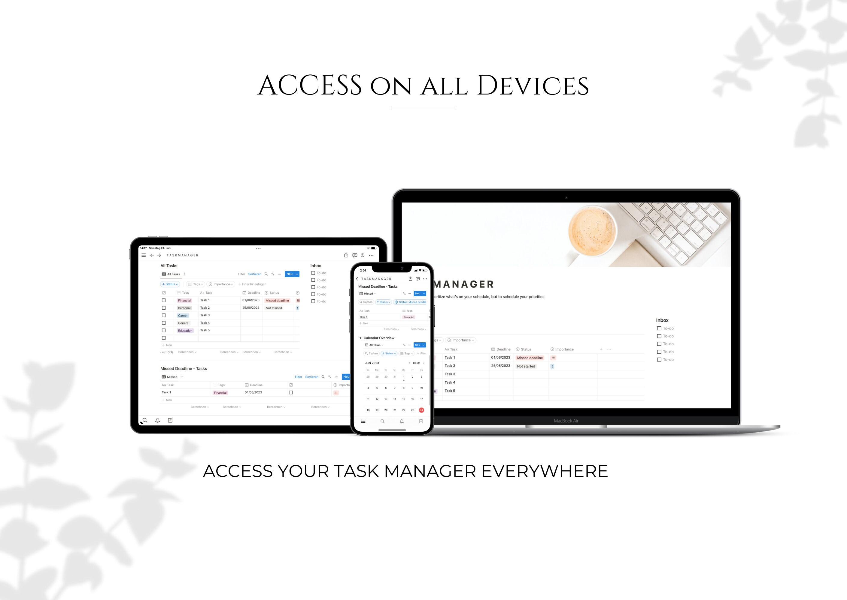 Minimalistic Task Tracker Template Notion Template - Etsy
