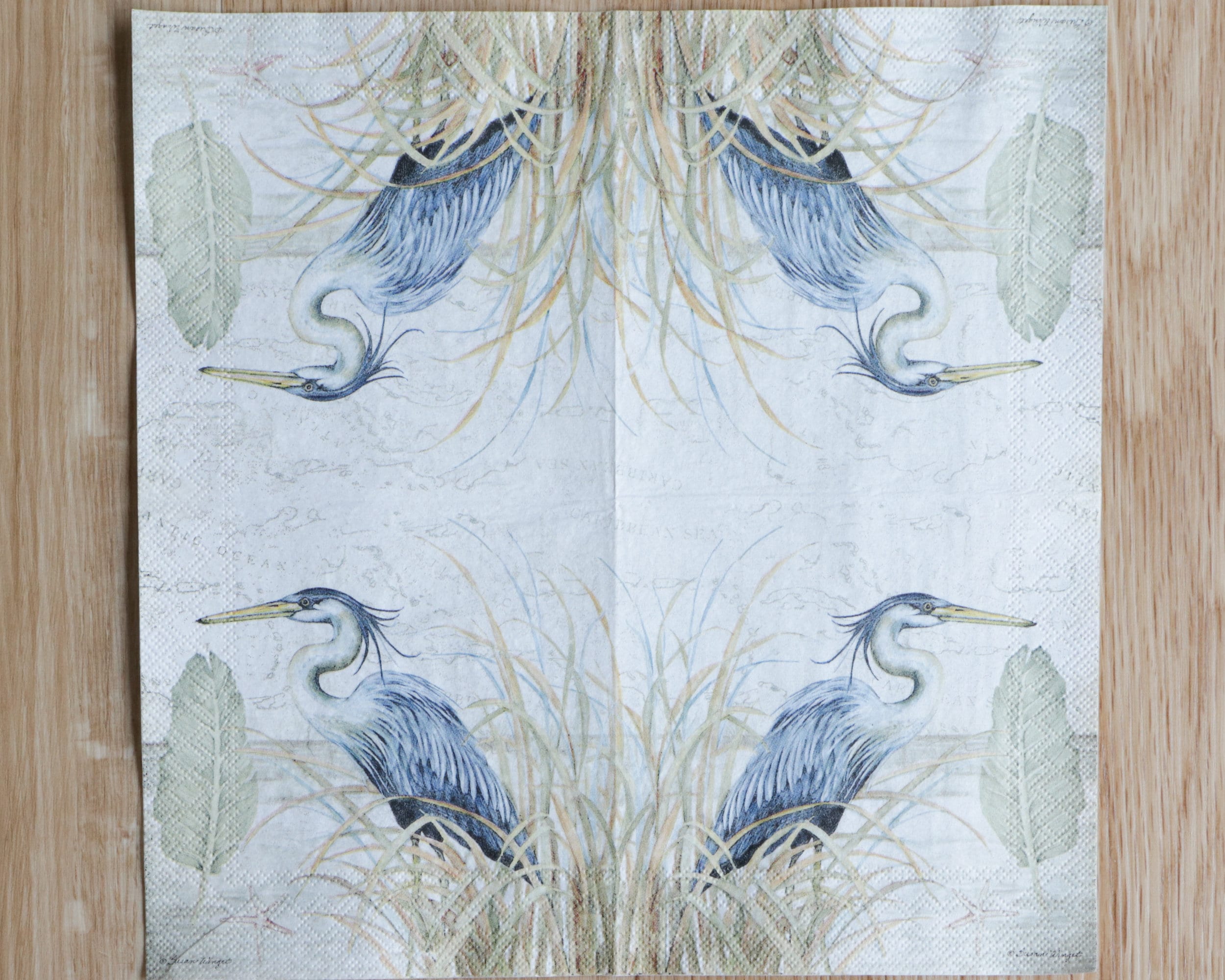 2 Blue Heron Bird Paper Napkins for Decoupage and Paper Crafts | Junk ...