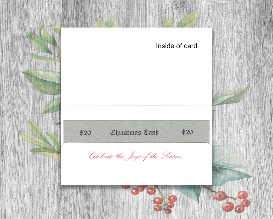 Christmas Money Card Set | Holiday Cash Card | Vintage Christmas Card ...