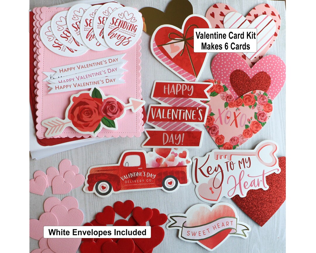 DIY Valentine Card Kit DIY Valentine Craft Kit Valentine Party Craft ...