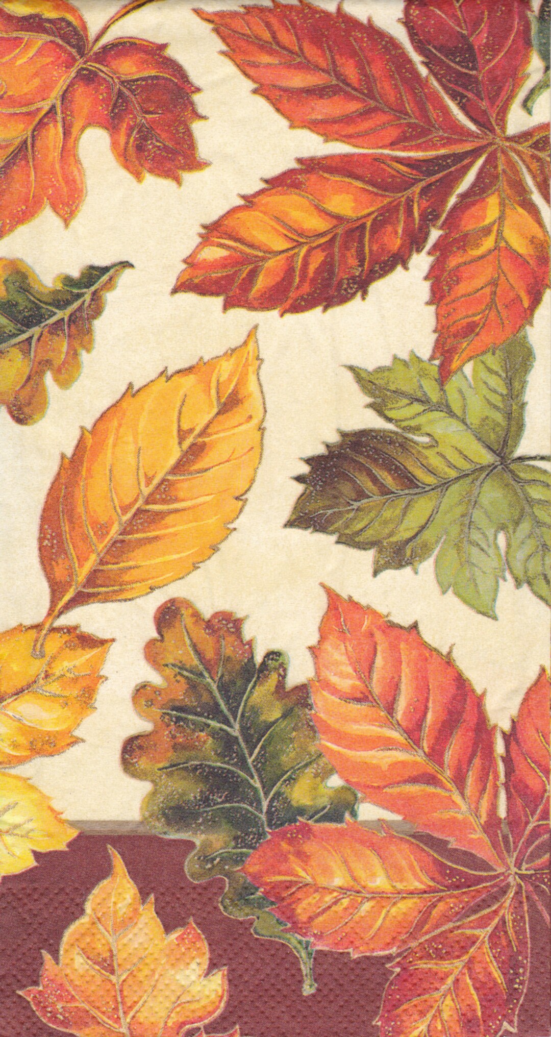 2 Fall Leaves Paper Napkin LARGE for Decoupage and Paper Crafts - 4-1/8 ...