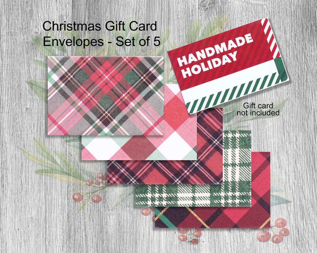 Premium Plaid Christmas Gift Card Holder Set of 5 Handmade - Etsy