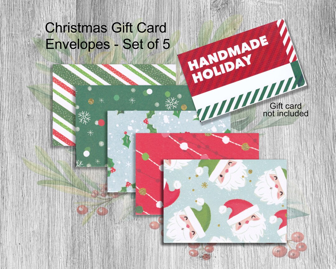 Premium Christmas Gift Card Holder Set of 5 | Handmade Gift Card ...