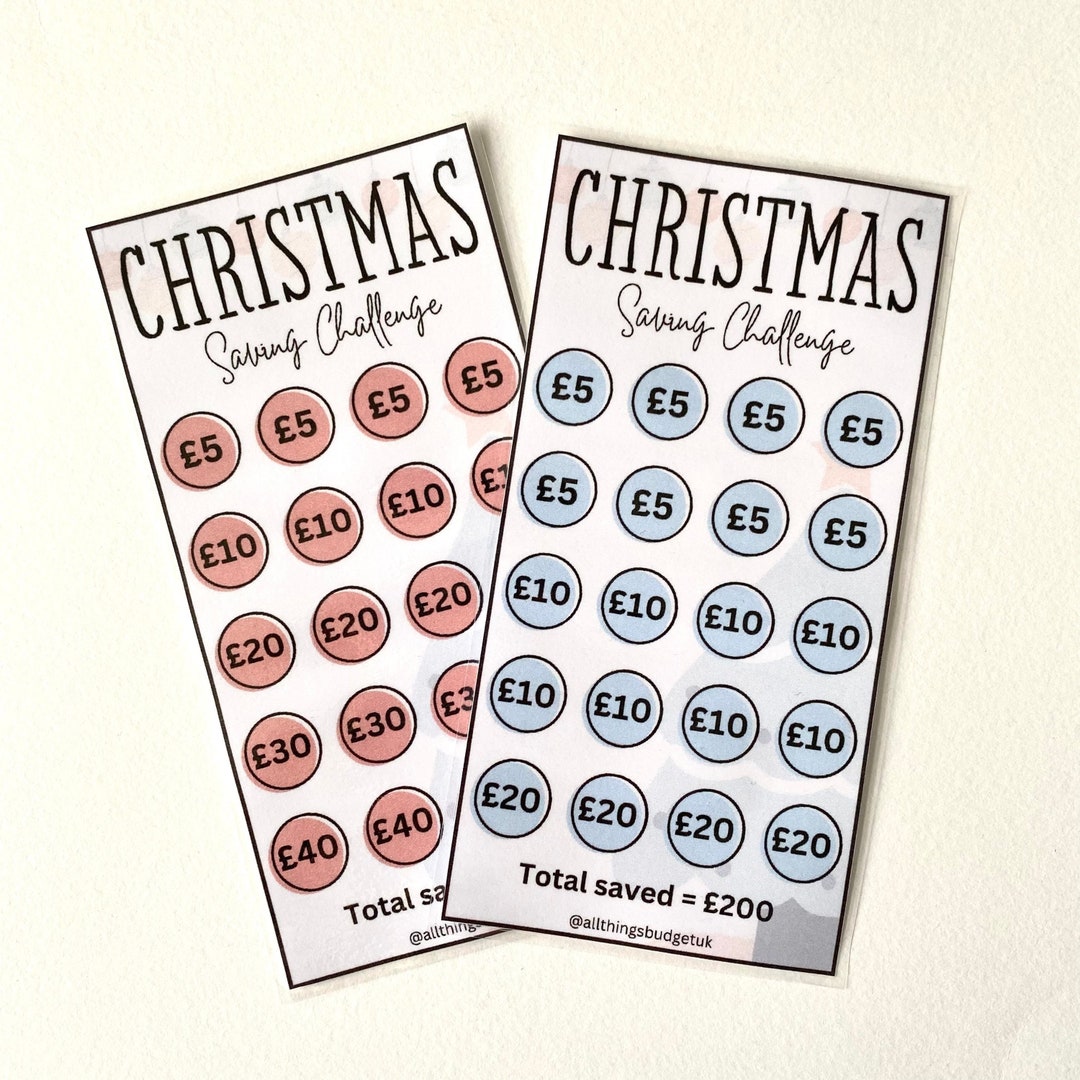 Christmas Saving Challenge Christmas Fund Cash Stuffing Christmas Money ...