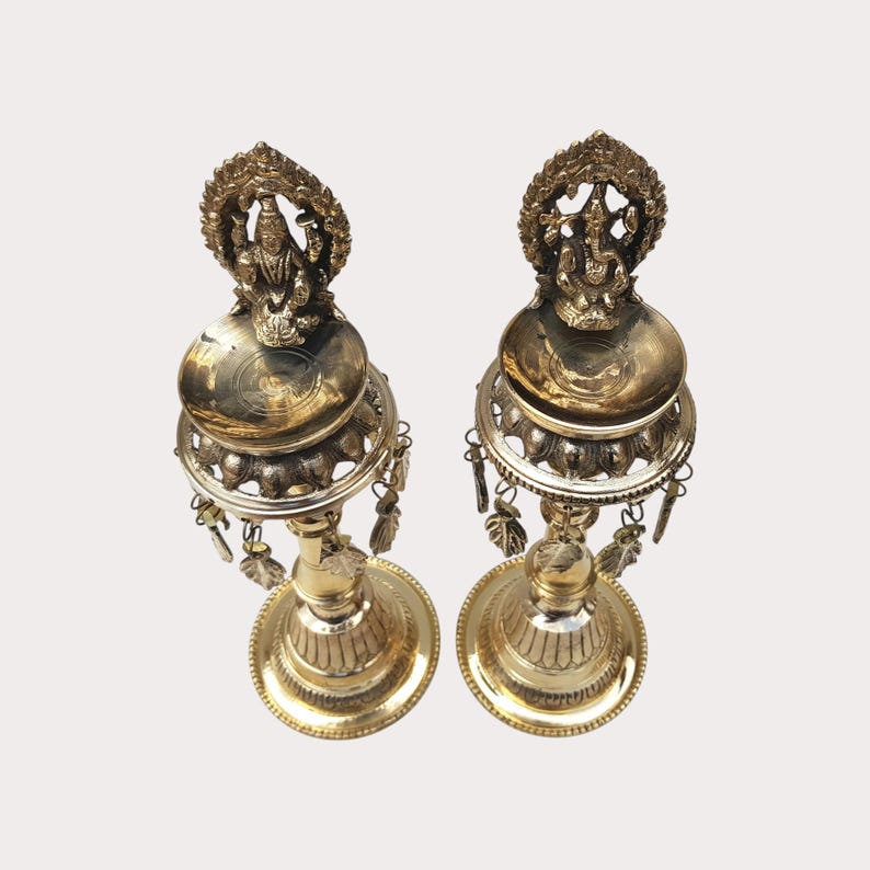 14 Inches Nepalese Traditional Brass Oil Lamp (panas) Pair - Etsy