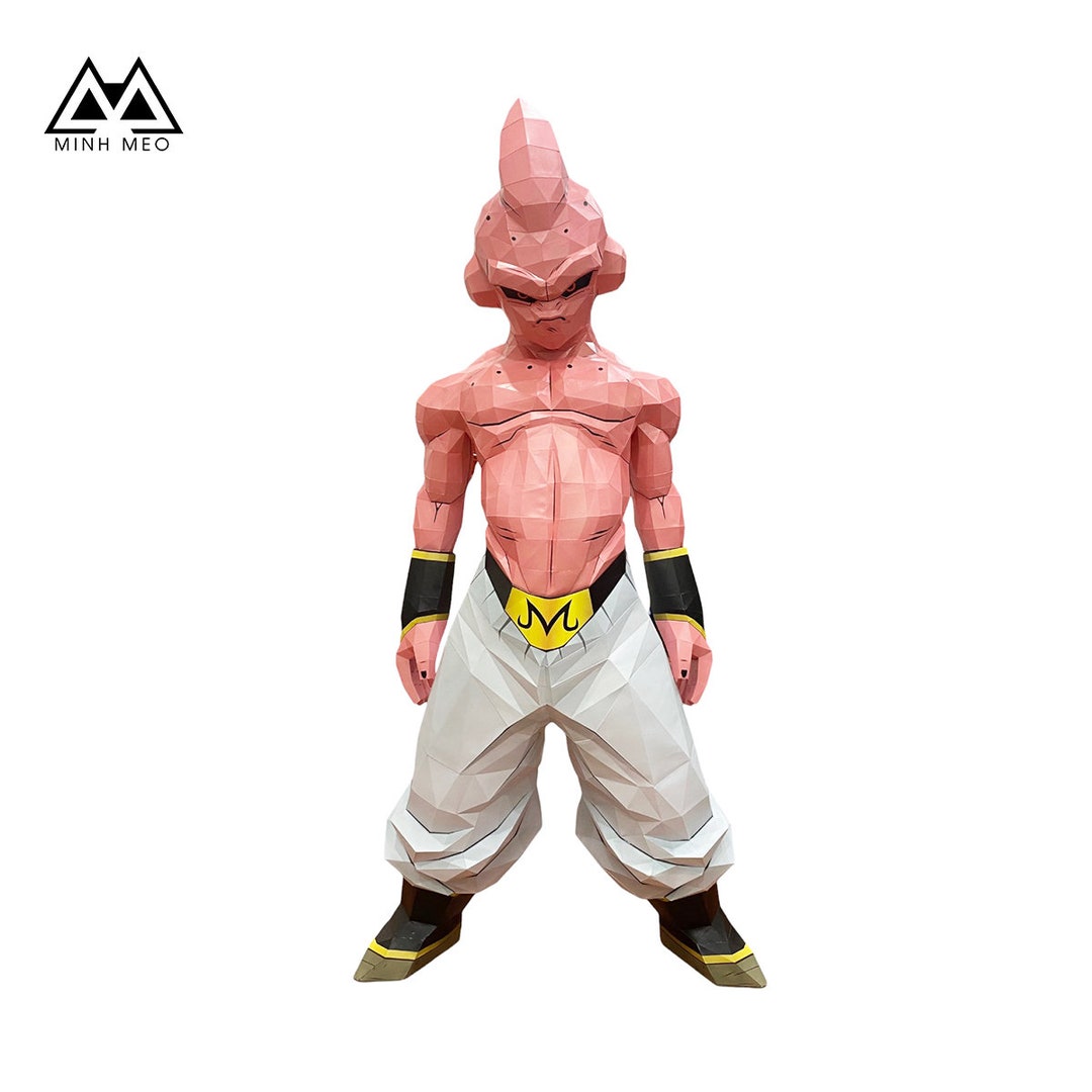 Papercraft Template Majin Buu Kid DBZ Life Size High Quality Texture, Papercraft 3d Low Poly ...