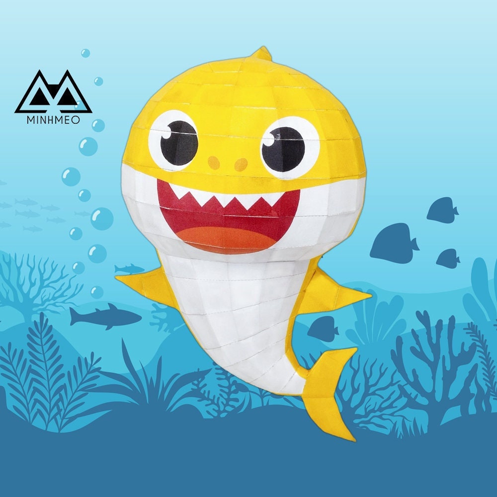 Pinkfong Baby Shark Papercraft for Kids Low Poly Baby Shark | Etsy Canada