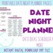 Date Night Planner - Schedule Dates - Date Ideas - Activity Page ...