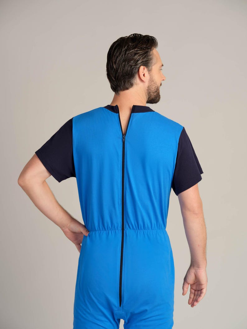 Jersey Jumpsuit Back Zipper Closure Prevent Pulling Diapers Self ...